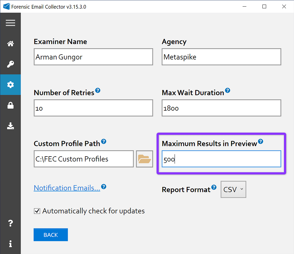 Forensic Email Collector v3.15 Released - Releases - Metaspike Community